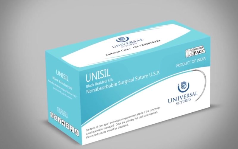 Silk Suture - Black Braided (UNISIL) - Universal Sutures